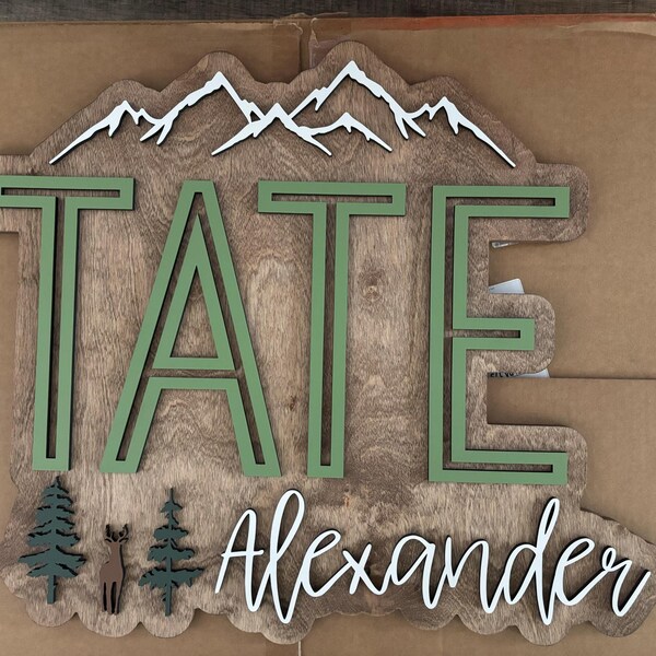 Freestanding Wooden Name Cutouts, Wooden Letters, Name Sign, Baby ...