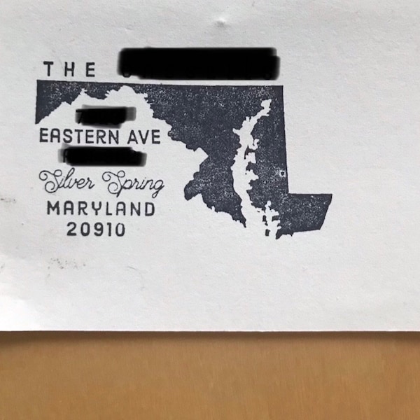Maryland Return Address State Stamp, Personalized Rubber Stamp ...