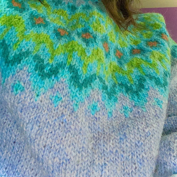 Wool Sweater Icelandic Pattern - Etsy