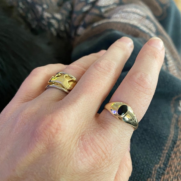 Antique 10K Gold Baby Signet Ring Victorian Solid Rose Gold Initial R ...