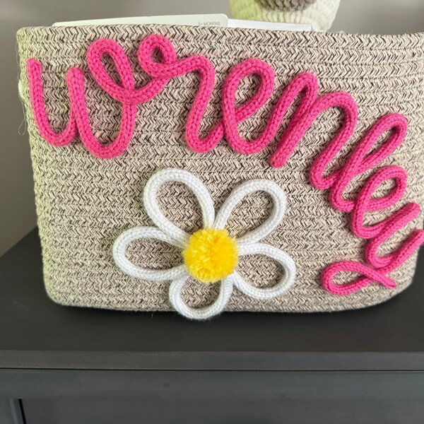 Personalized Name Basket (name Only) | Customized Rope Basket | Custom ...