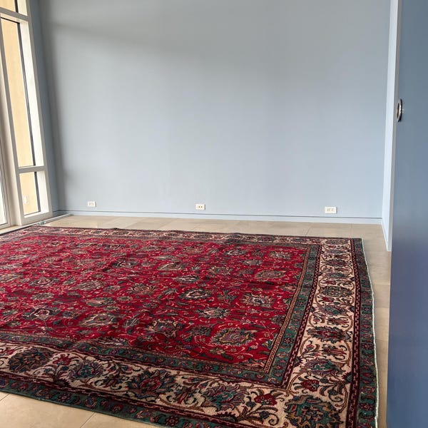 Wool Rug 10x13, Red Area Rug, Handmade Rug, Vintage Rug, Hand Made Rug ...