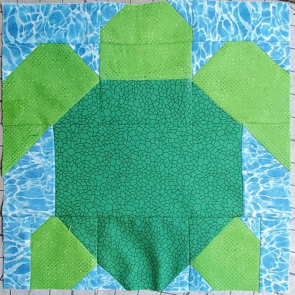 PDF Pattern - Sea Turtle Quilt Block Pattern, Traditional Quilt Block ...
