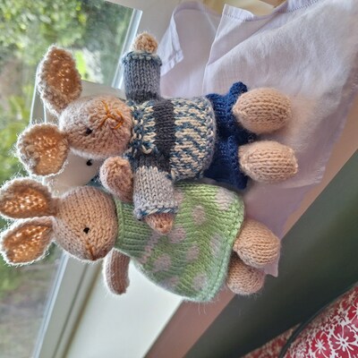 Toy Knitting Pattern for a Small Rabbit With Removable Clothes 7 Inches ...