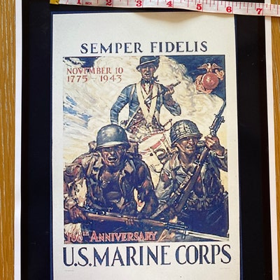 Semper Fidelis, US Marines, 1943, Military, Recruitment Poster, Us ...