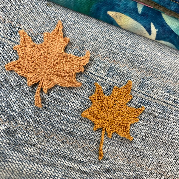 Crochet Autumn Leaves, Fall Leaves, Small Maple Leaf Crochet Pattern ...