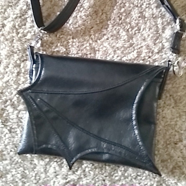 Black Bat Wing Bag, Small Crossbody Bag, Black Purse, Vegan Bag, Goth ...