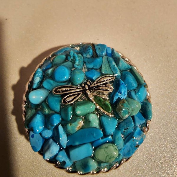 Unique Concho, Draggonfly Concho, Custom, Pink Glitter, Faux Druzy ...