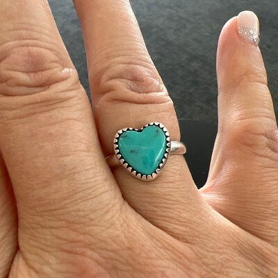 Sterling Silver Turquoise Heart Necklace, Little Turquoise Heart ...