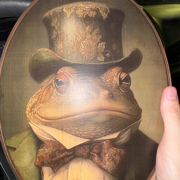 Mr Frog Victorian Portrait Vintage Style Cottagecore Animal Wall Art ...