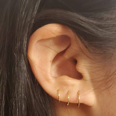 Helix Hoop Earrings. Small Hoop Earrings. Minimalist. Inner Diameter ...