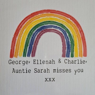Rainbow Missing You Card - Etsy UK