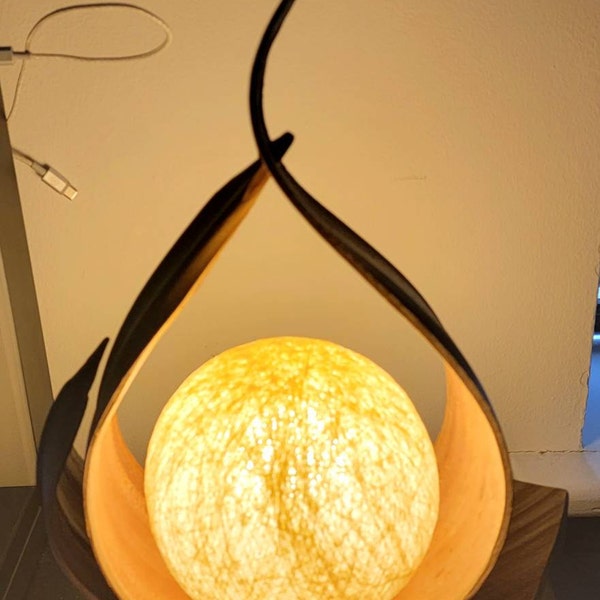 Zen Lamp Handmade in Bali | Rattan Woven Orb Table Lamp | Coastal ...