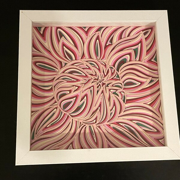 Peony Flower 3D Mandala Svg File, Layered SVG Mandala Cutting Files ...