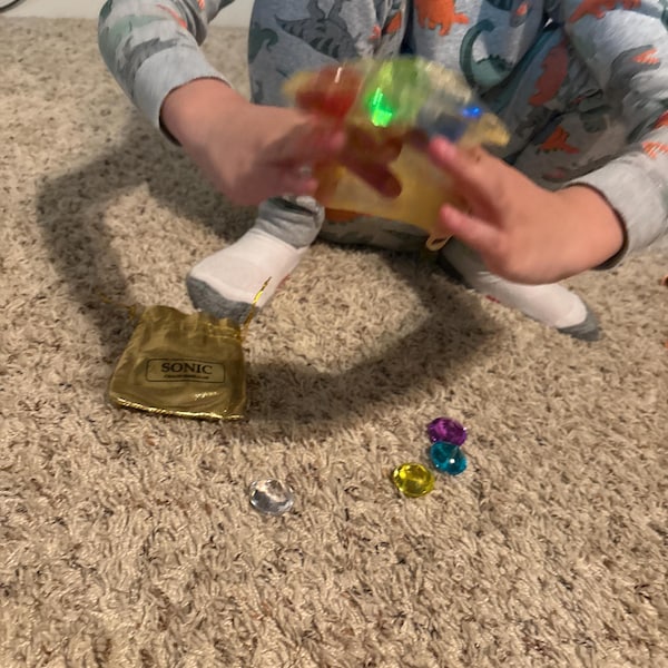 Sonic - 7 Chaos Emeralds and 5 Power Rings - IN A GIFT BOX - Etsy