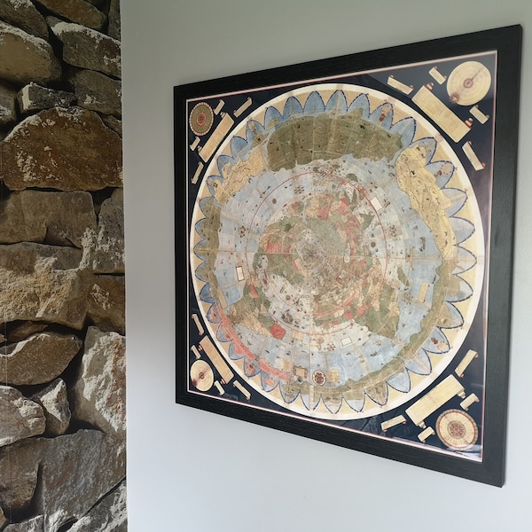 Ancient Flat Earth Map Poster - Urbano Monte 1587, Antique Map, Old Map ...