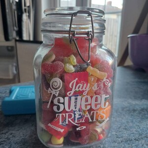 Personalised Sticker/label/decal for Sweet Jar... Add Your Own Name ...