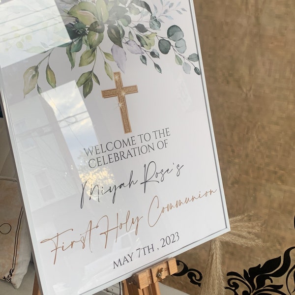 Greenery Communion Welcome Sign, Greenery Eucalyptus Printable ...