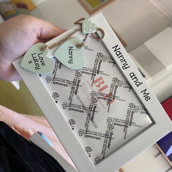 Handcrafted Personalised Nanny and Me Photo Picture Frame Keepsake ...