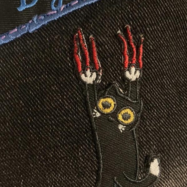 Black Cat Patches Iron on Patches Cat Iron on Patch Patches for Jackets Embroidery Patch Patch ...