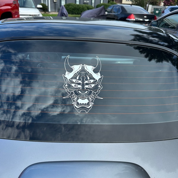 Hannya Mask Japanese Decal Sticker / Drawn by Hand / Window Body ...