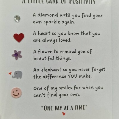 A Little Card of Positivity, Anxiety Card, - Etsy