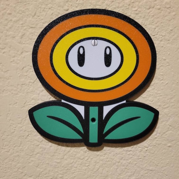 Power up Plant Fire Flower Light Switch Cover | Super Mario Room Wall ...