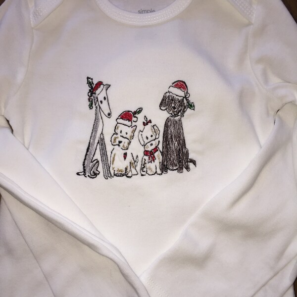Embroidery Designs, Christmas Dogs Embroidery, Christmas Applique ...