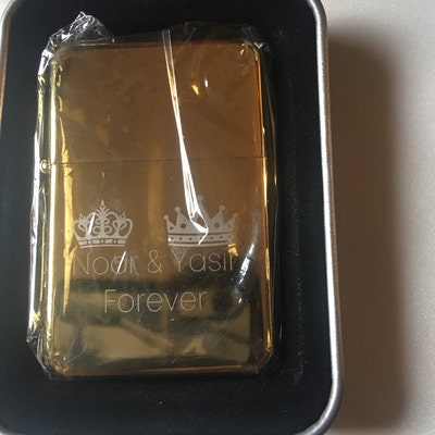Personalised Engraved Lighter Refillable Gift Set With Box Father's Day ...
