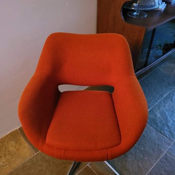 Vintage Yellow Winged Armchair / Alvin Lustig Style Lounge Chair ...