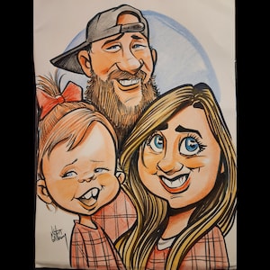 6 Faces Color Caricature Portrait - Etsy