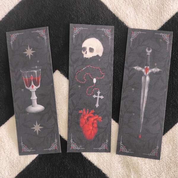Vampire Bookmarks Set of 3 | Goth, Gothic, Witchy, Vampy, Halloween ...