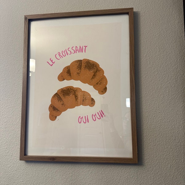 Le Croissant Print | Food Art, Bakery Art, Croissant Art, French Art ...