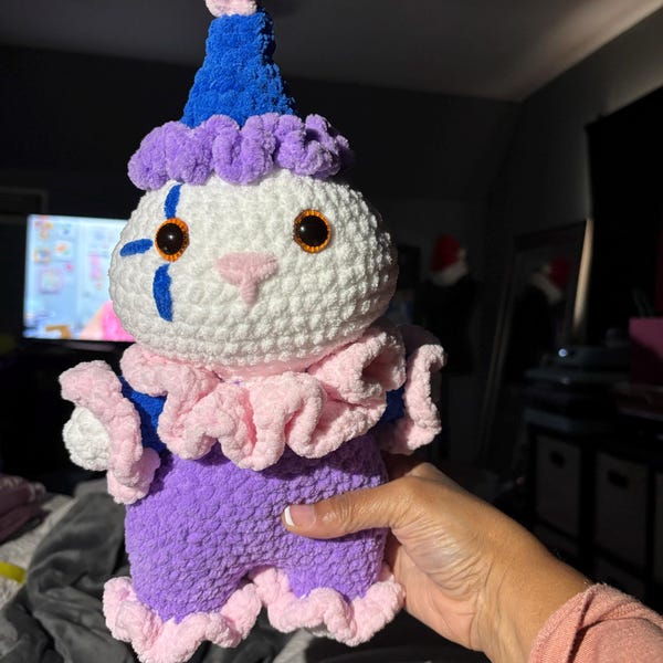 Crochet Jester Kitty and Bunny Pattern. Crochet Jester Bunny. Crochet ...