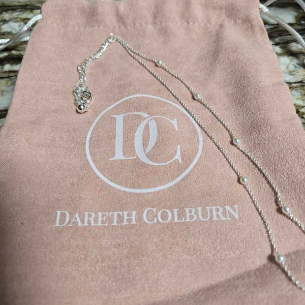 Scattered Pearl Necklace • Minimalist Necklace • Gift for Her • Silver ...