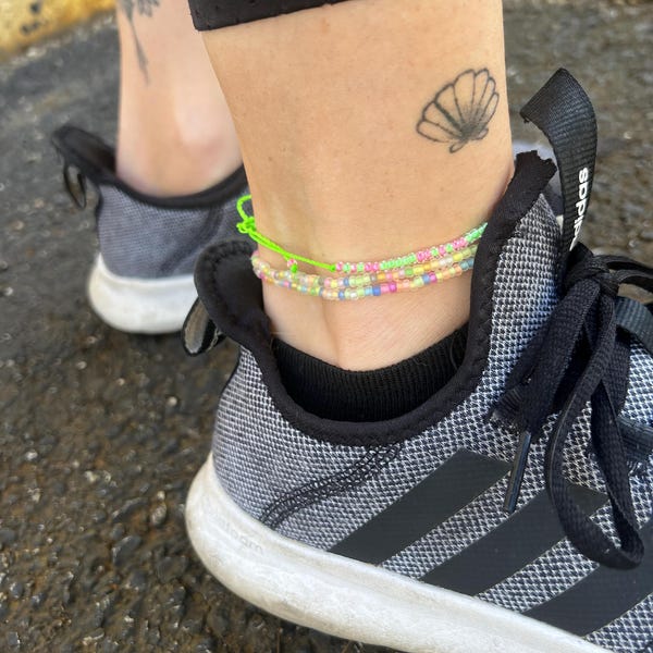 Ocean Waves - Aqua, Turquoise, White and Gold Dainty Beachy Seed Bead ...