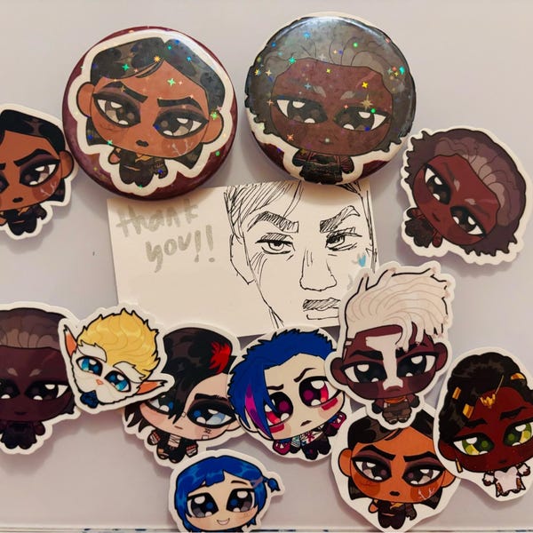 Arcane Season 1/2 Chibi Stickers | Jinx Vi Ekko Caitlyn Jayce Viktor ...