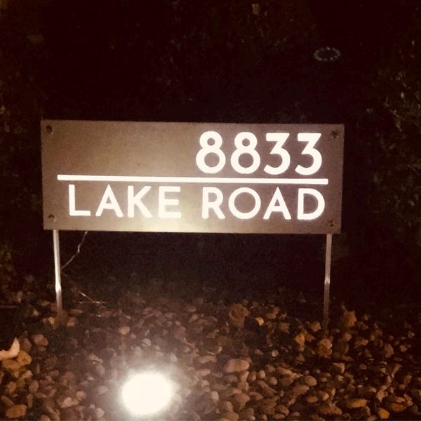 Lighted House Number Sign, Solar or Electric Vertical Home Address Sign ...
