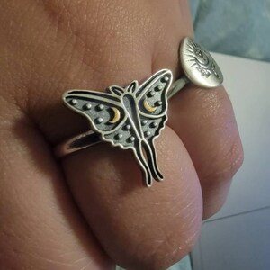 Silver Luna Moth Ring Luna Moth Jewelry Sterling Silver Moth - Etsy
