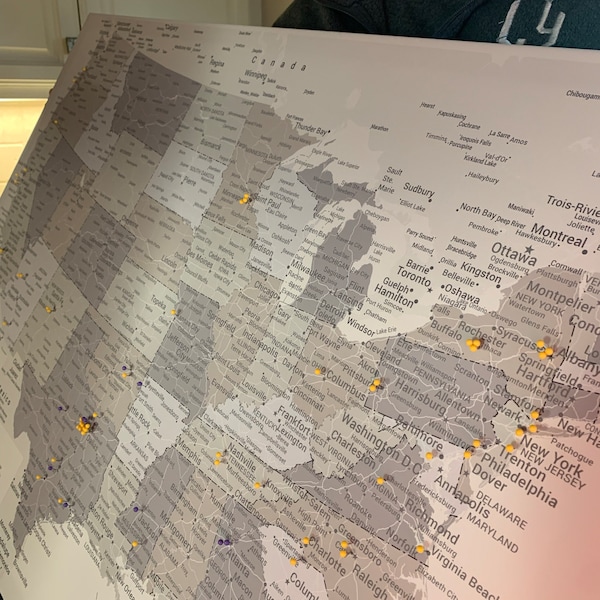 Personalized Push Pin US Map: Rustic Farmhouse Travel Tracker - Etsy