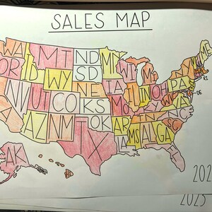US Sales Map Coloring Page – Etsy Sales Tracker (PDF & PNG) - Etsy