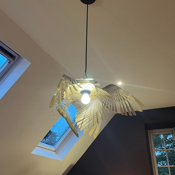 Brass Bird Large Ceiling Light, Wing Chandelier Statement Lighting ...
