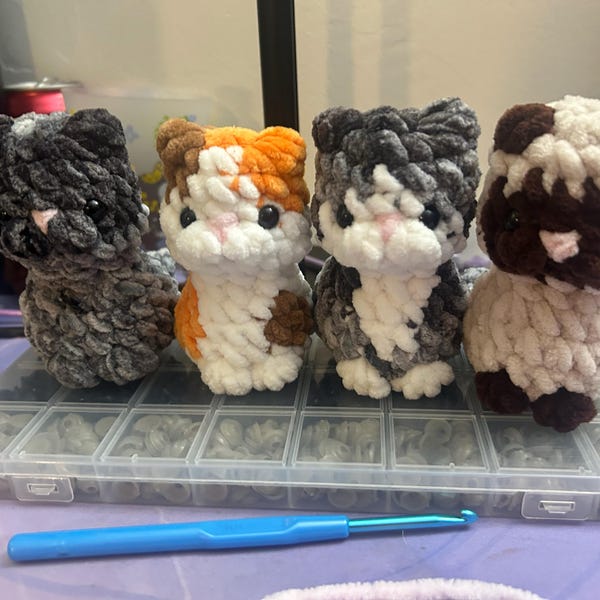 Mini Cat, Hatching Cat, No Sew Amigurumi Crochet Patterns Cat in a Box ...