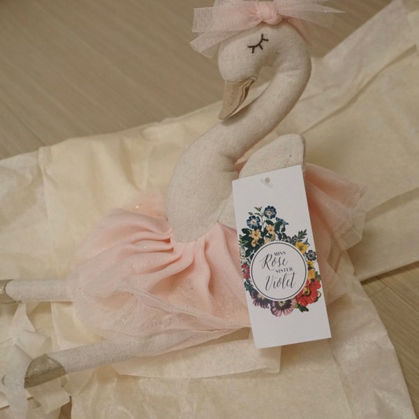 Swan Toy . Handmade Swan Doll . Newborn Toy . Christening Swan Toy ...