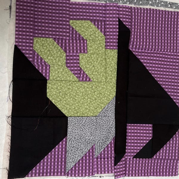 PDF Pattern - Wicked Witch Quilt Block Pattern, Halloween Quilt Block ...