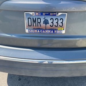 Delta Sigma Theta Women W/ Pyramid License Plate Mirror Background Red ...