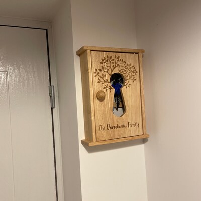 Personalised Wooden Key Box, House / Car Key Cabinet, Cupboard. Rack ...