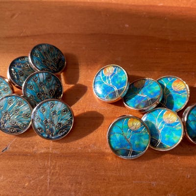 Textured Buttons Black Vine Design 27mm a Set of 6 - Etsy