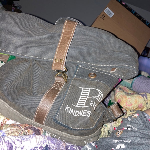 Repurposed Military Tent Canvas Backpack: Roll Top Peace and Patience ...