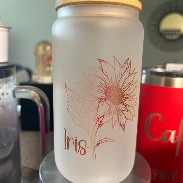 Scripture Verse Glass Tumbler, Bible Verse Custom Flower Iced Coffee ...